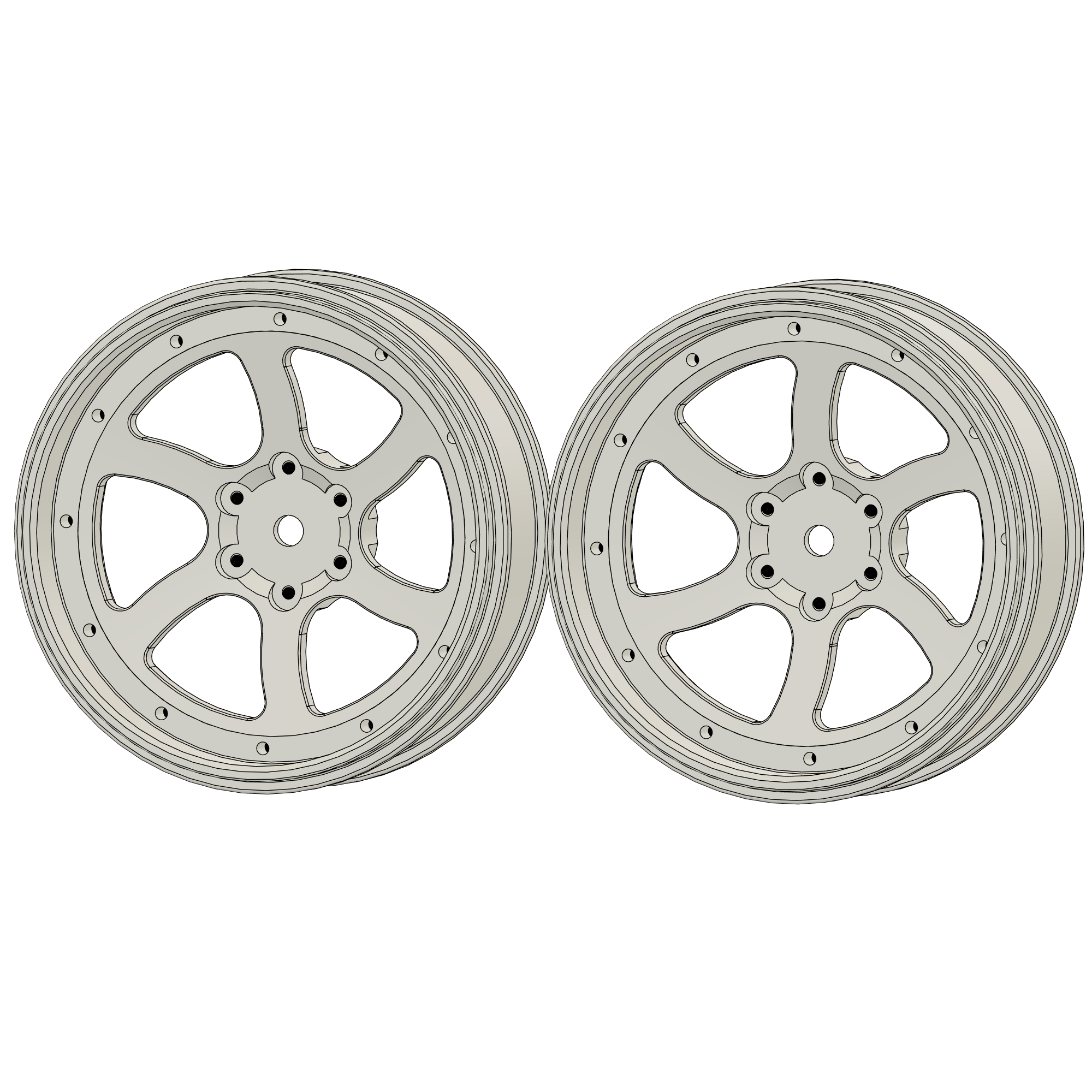 RCF5 (directional) Billet 26er - 1:10 scale wheels – RC Forged Mini Wheels