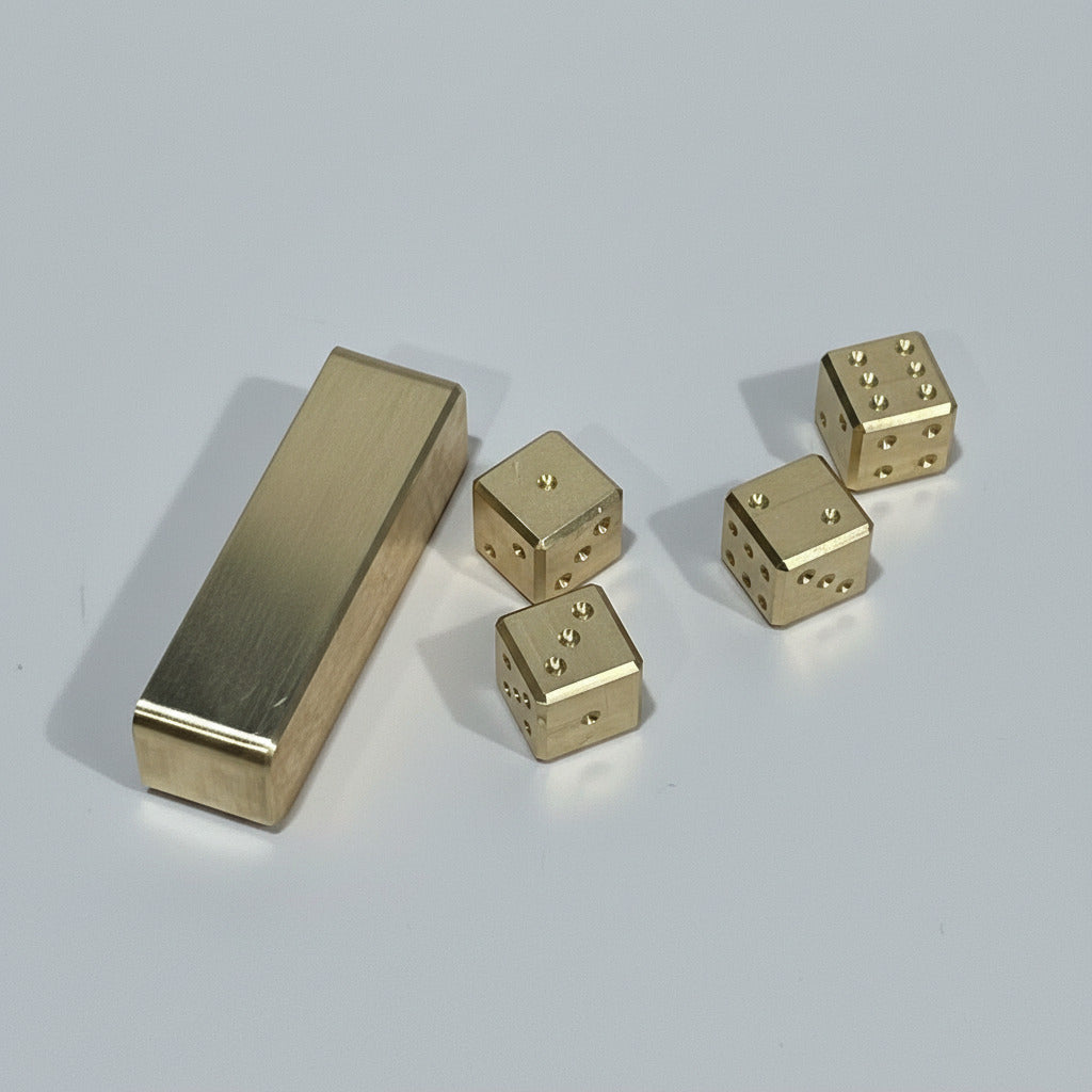 CNC Machined Brass Dice Set – RC Forged Mini Wheels
